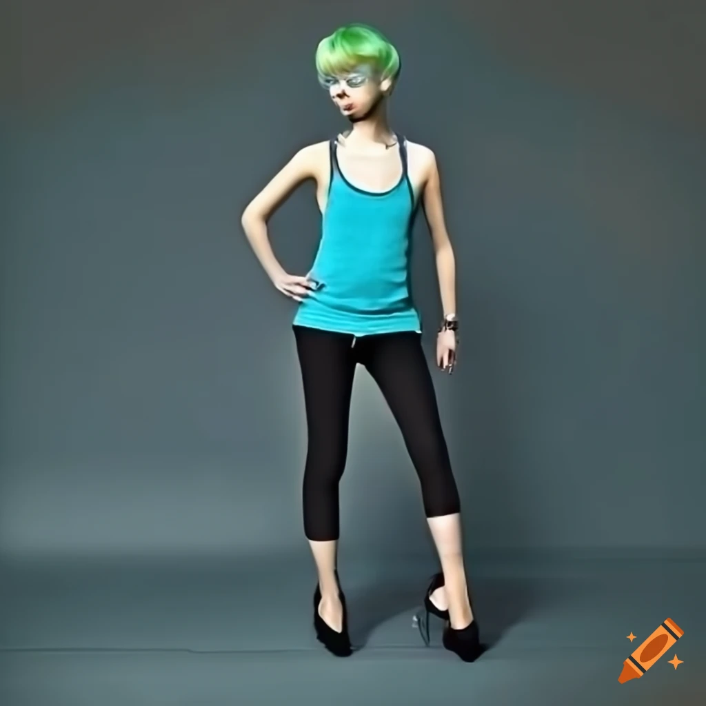 French girl with pixie haircut and unique style on Craiyon