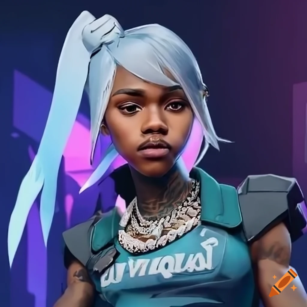 Jett from valorant as dababy's album cover on Craiyon