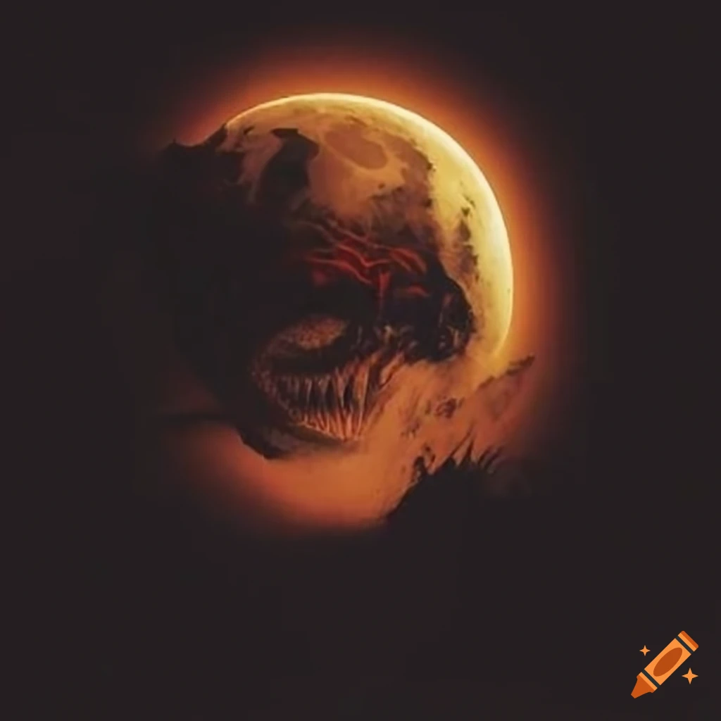 Bloodborne blood moon album cover on Craiyon