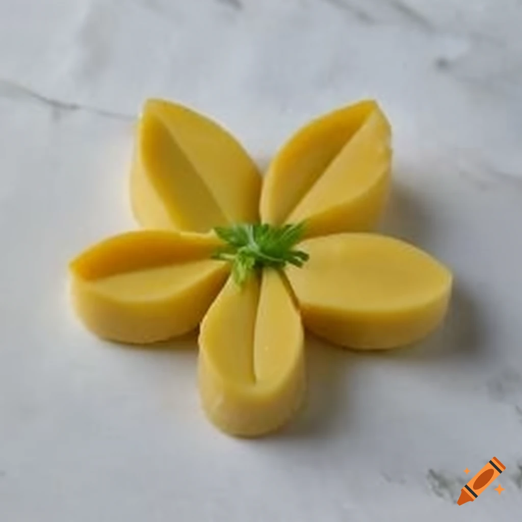 Cheese shaped like a flower on Craiyon