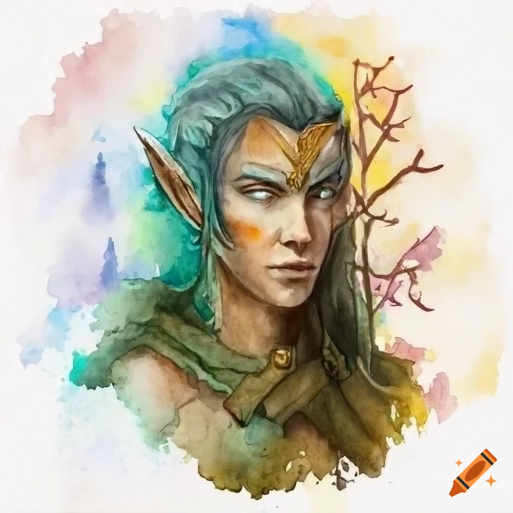 Ink and watercolor artwork of a simic hybrid by koji shinkawa on Craiyon