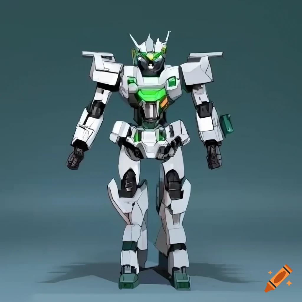 Agile mech in anime art style with sleek armor and oversized jet on Craiyon