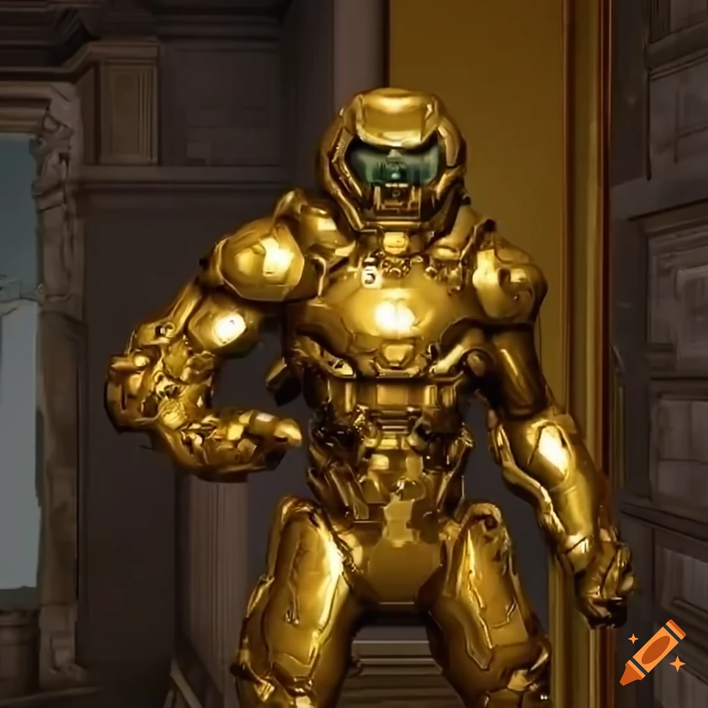 Golden doom guy in natural light