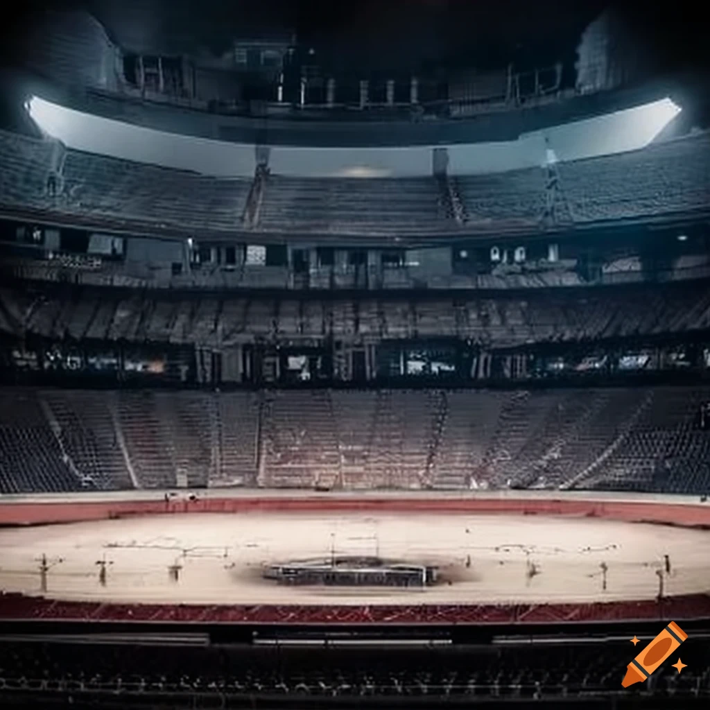 Massive empty arena ready for battle on Craiyon