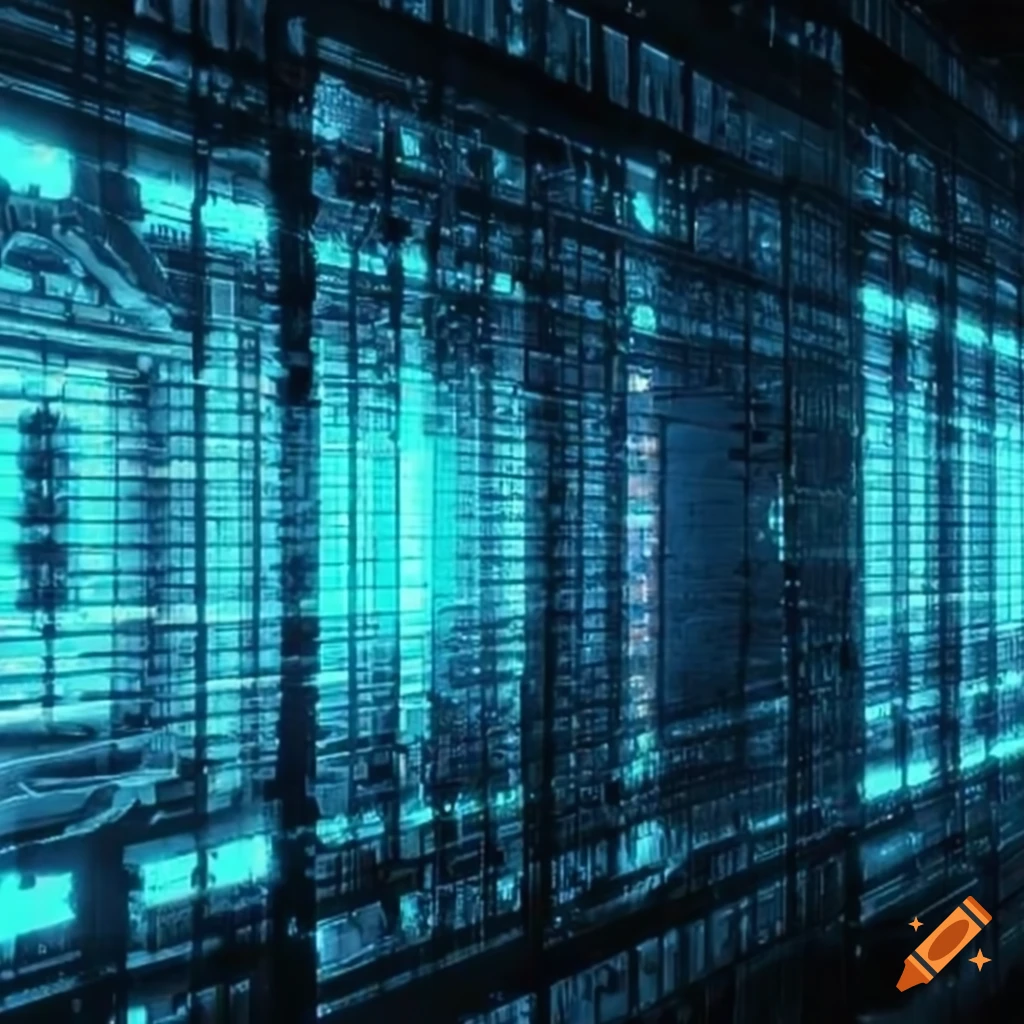 Digital art of a cyber wall on Craiyon