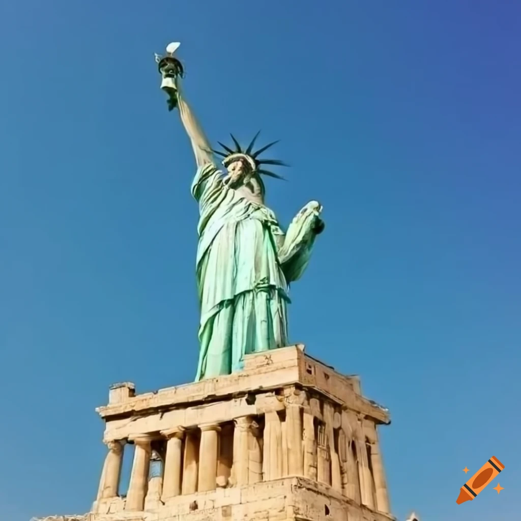 View of the greek parthenon on a laptop monitor on Craiyon