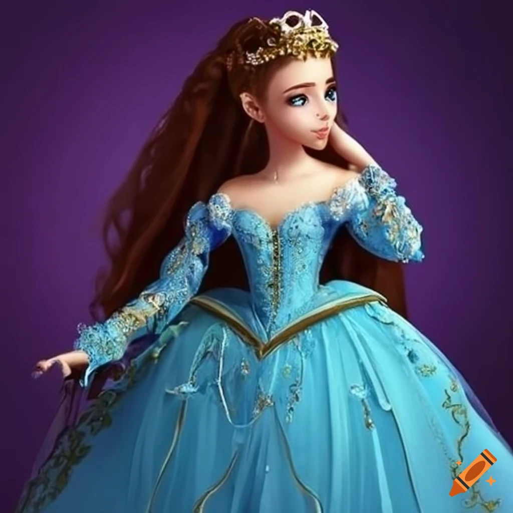 Gorgeous princess in a jewel-embedded gown on Craiyon
