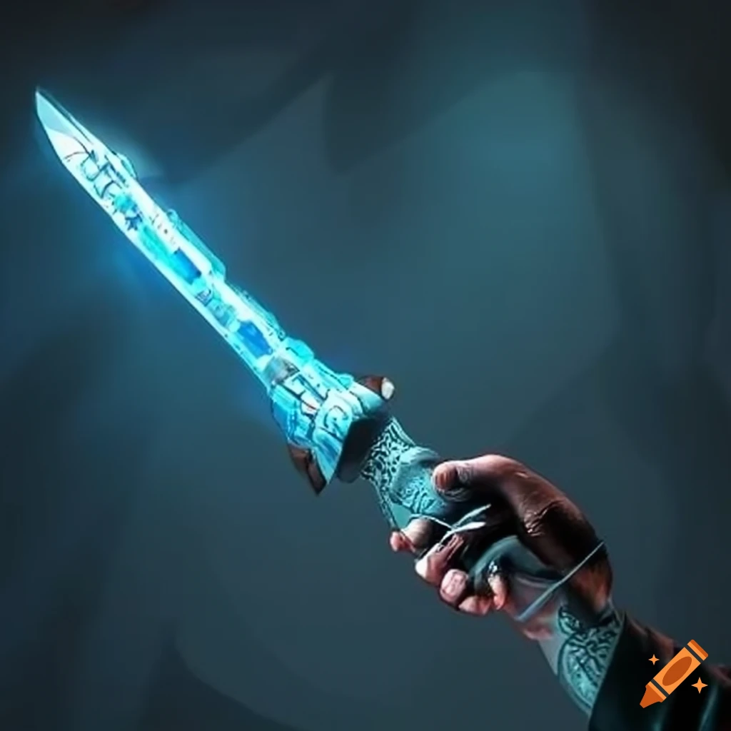 Digital art of a cybersecurity sword