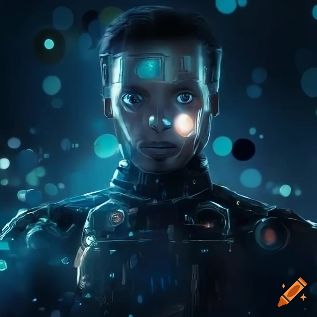 Futuristic movie poster with ai theme on Craiyon