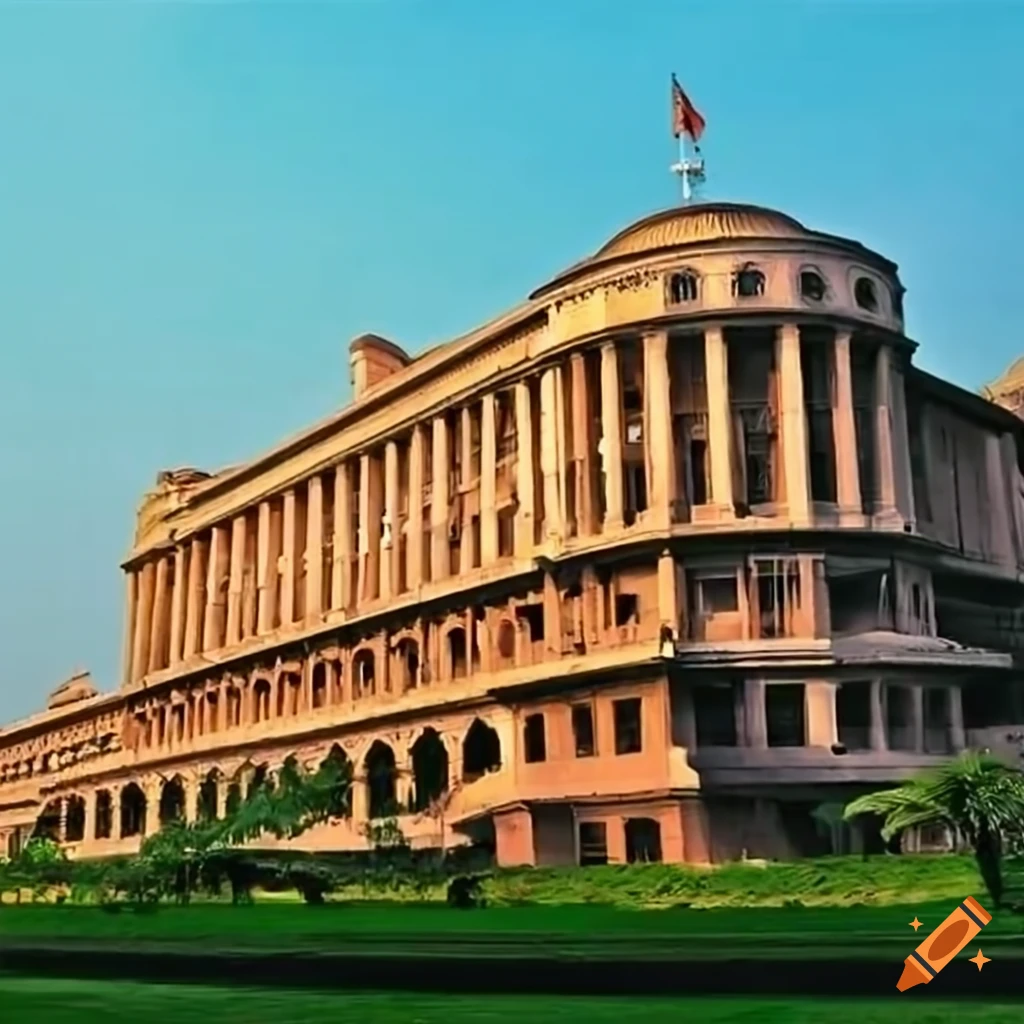 Aiims delhi hospital building with logo on Craiyon