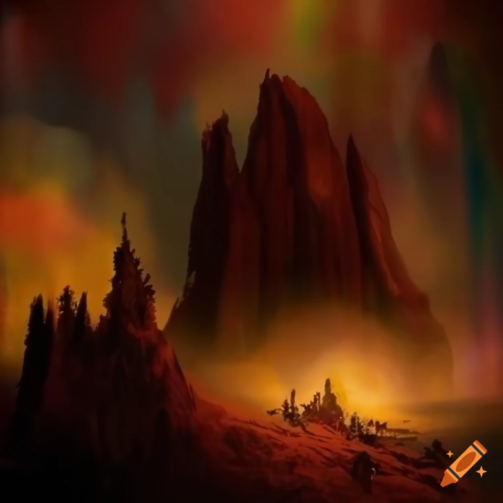 Desolate landscape scene in a comic book style on Craiyon