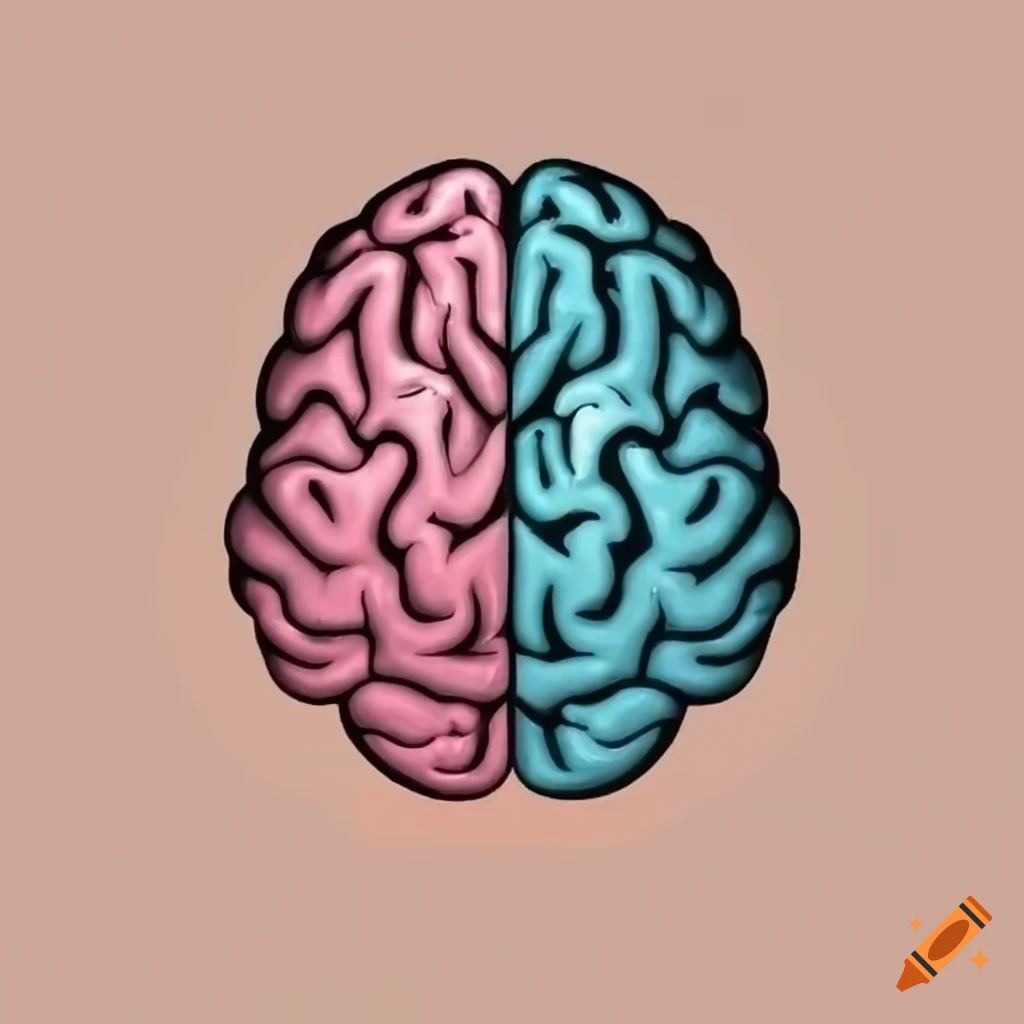 Illustration of a brain on Craiyon