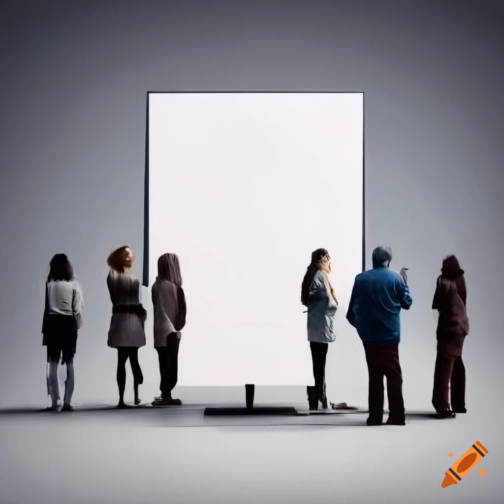 Crowd gathered around a poster with interest on Craiyon