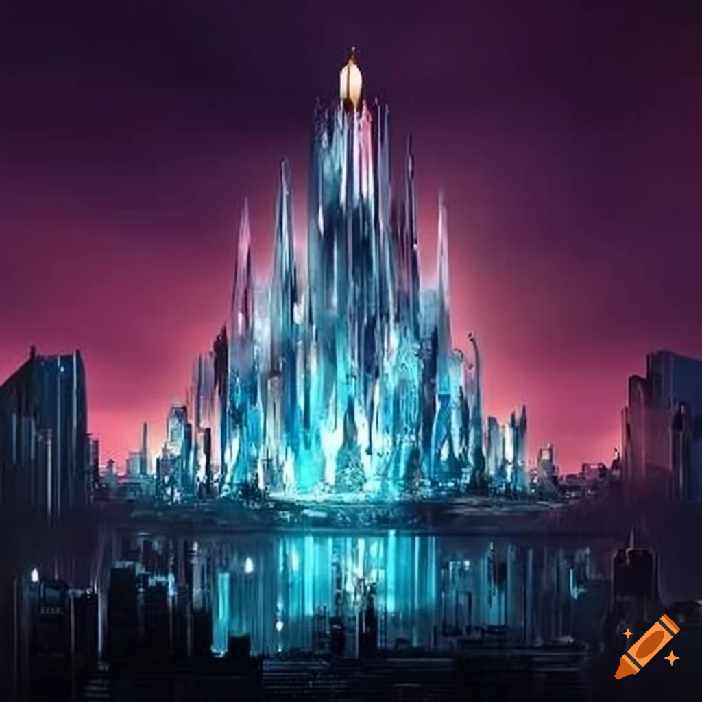 Perfect crystal city on Craiyon