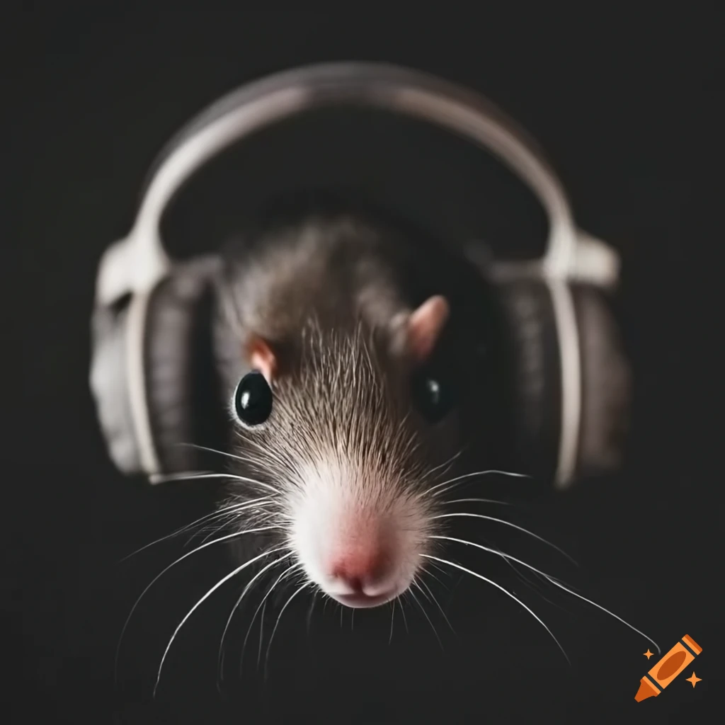 Rat with headphones on Craiyon