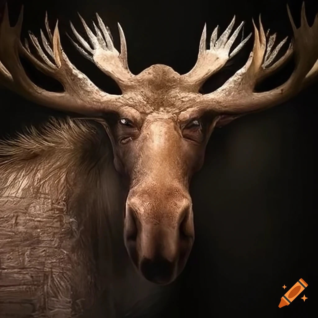 Surreal artwork of a nose battling a moose on Craiyon