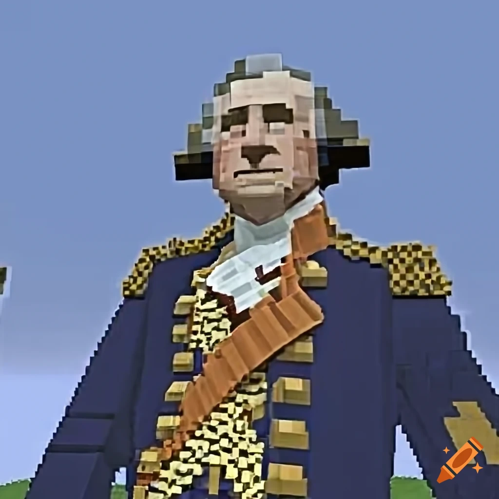 Napoleon character in a minecraft scene on Craiyon
