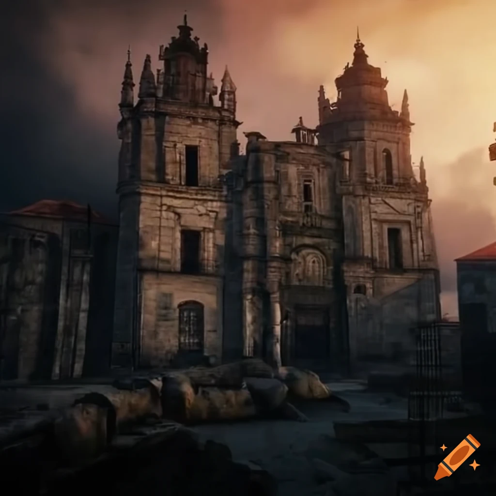 Porto ruins in a thrilling video game on Craiyon