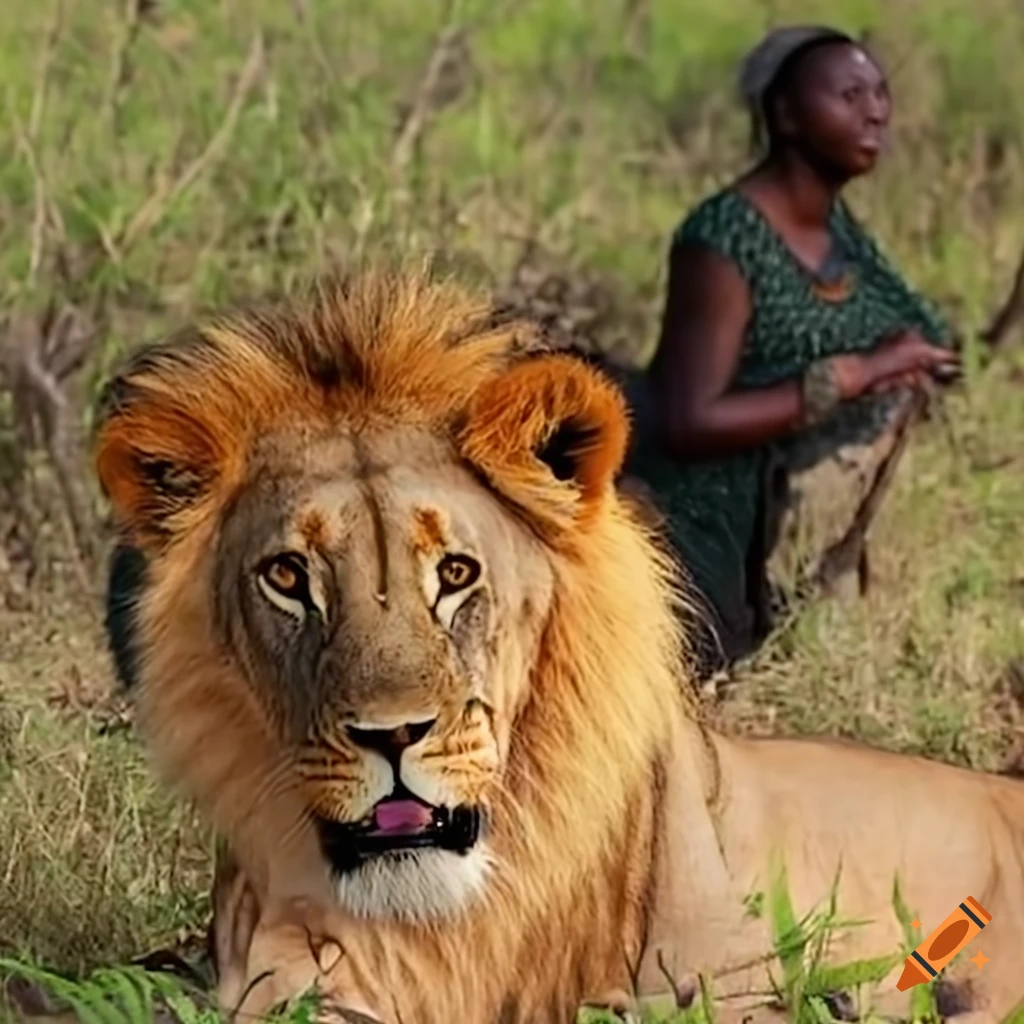 Dedicated conservationist working to save lions in tanzania on Craiyon