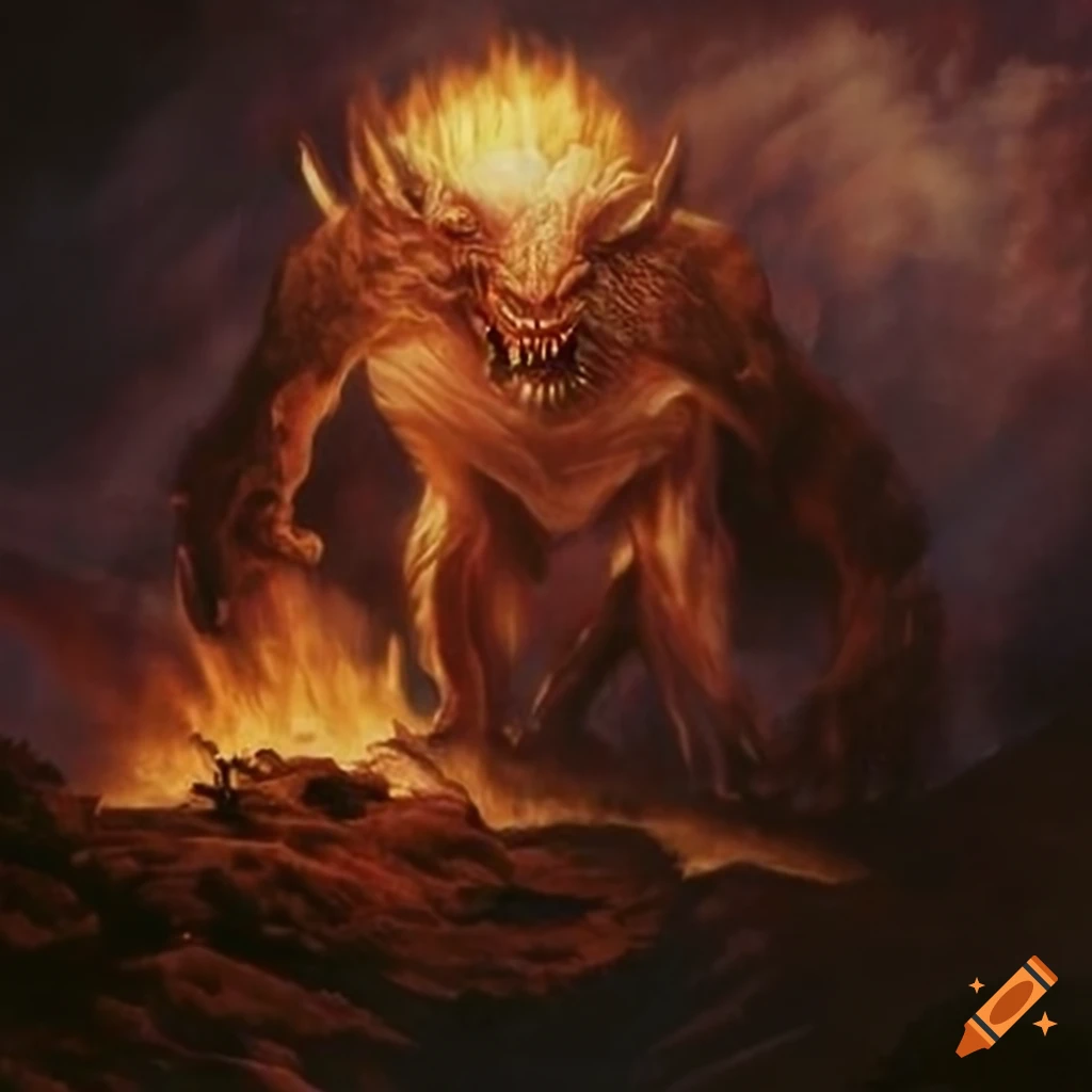 Epic artwork of a demon giant on Craiyon