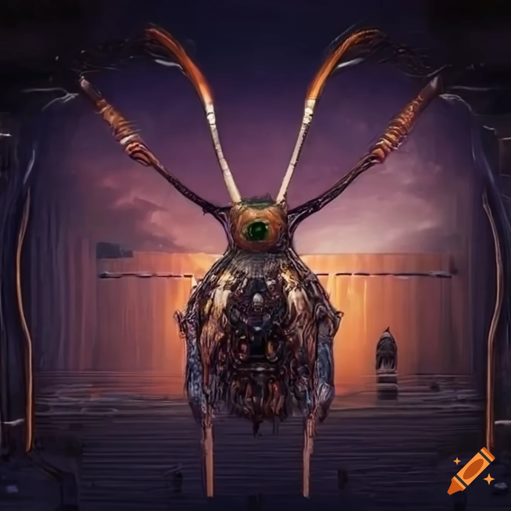 Surrealist alien spaceship with unique design on Craiyon