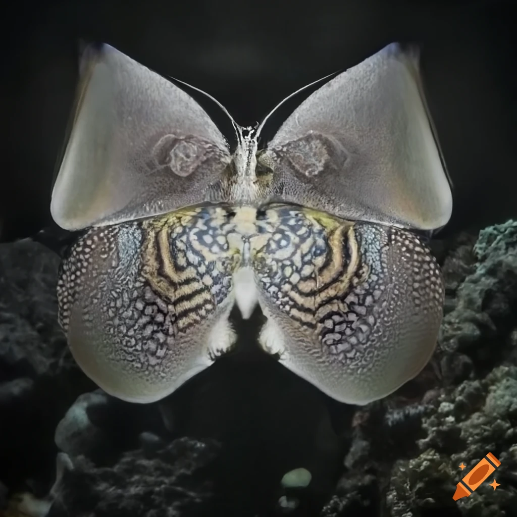 Detailed depiction of a butterfly stingray hybrid on Craiyon