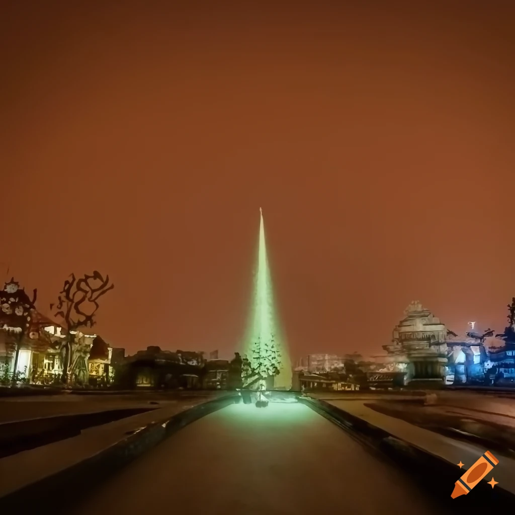 Cityscape with sand-colored buildings and stone-carved facades