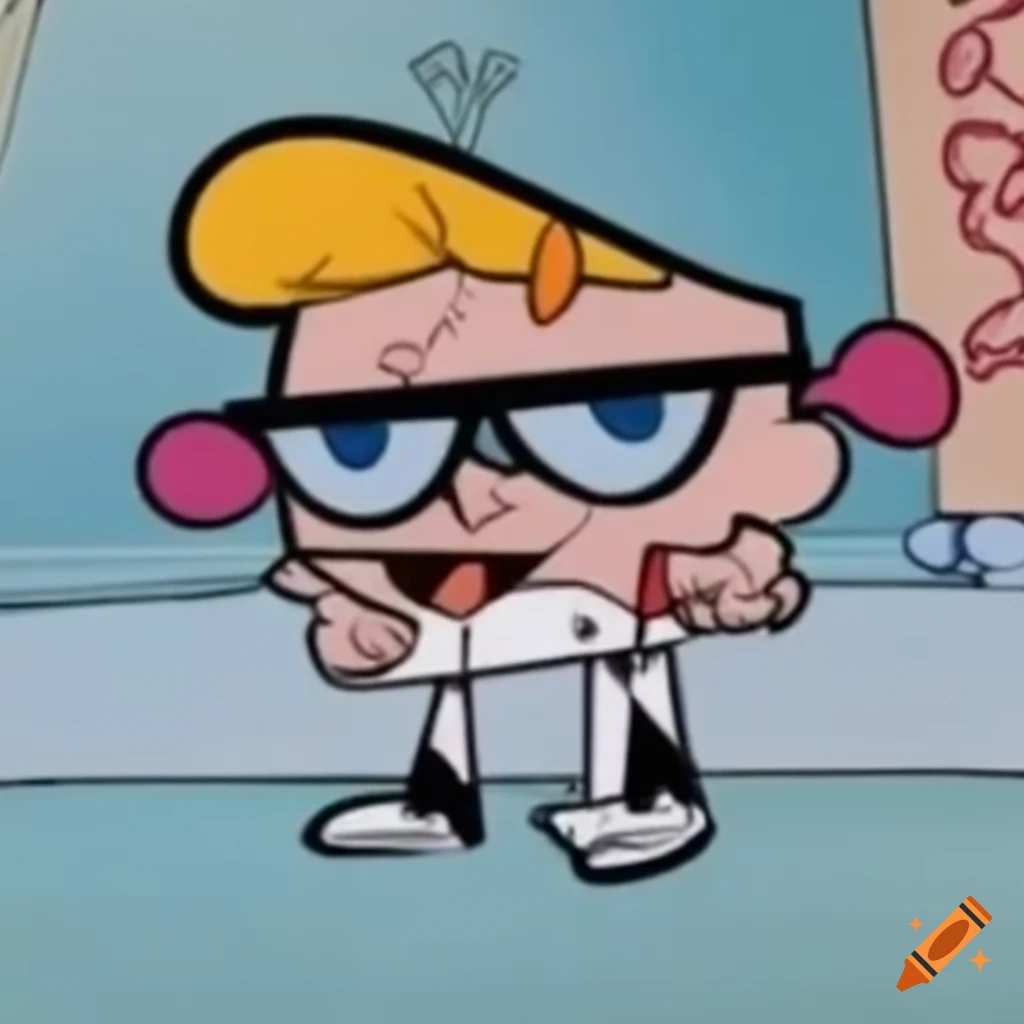 Dexter's front face meme cartoon character on Craiyon