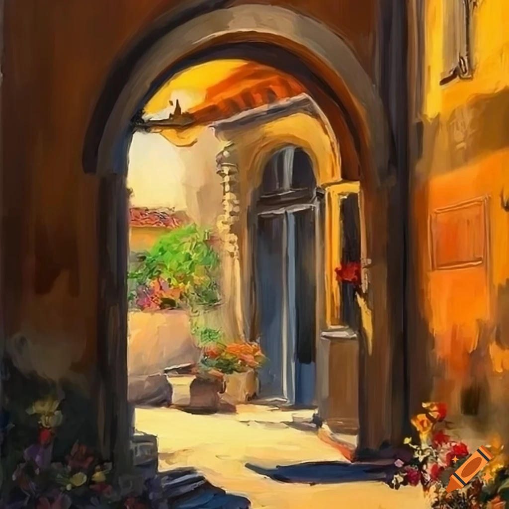 Intricately detailed oil painting of a small italian house on Craiyon