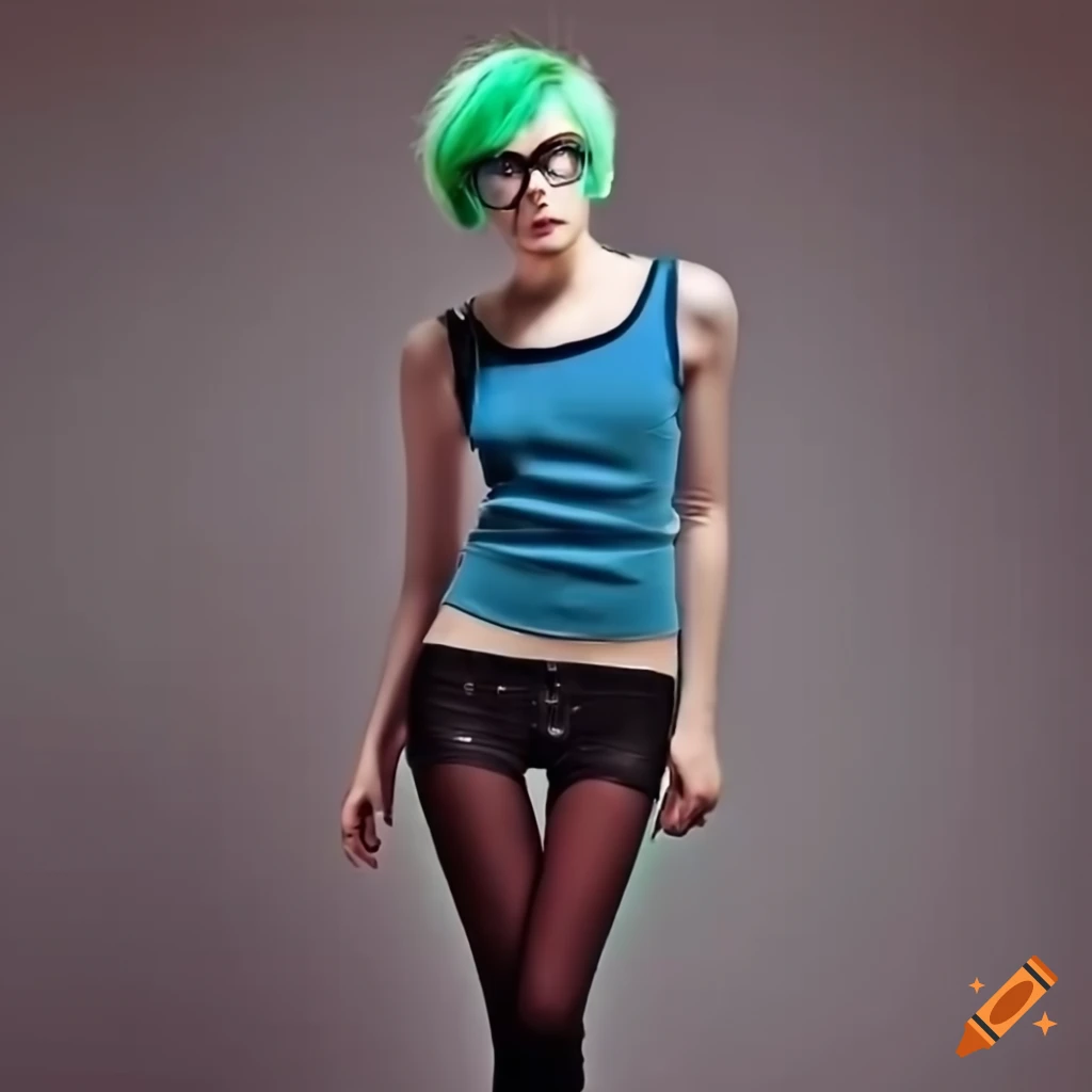 Person in punk style with leather jacket and hands in pockets on Craiyon