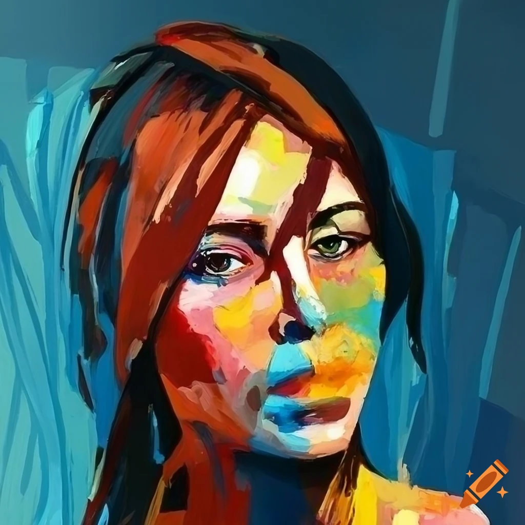 Collage of beautiful women with geometric shapes on Craiyon