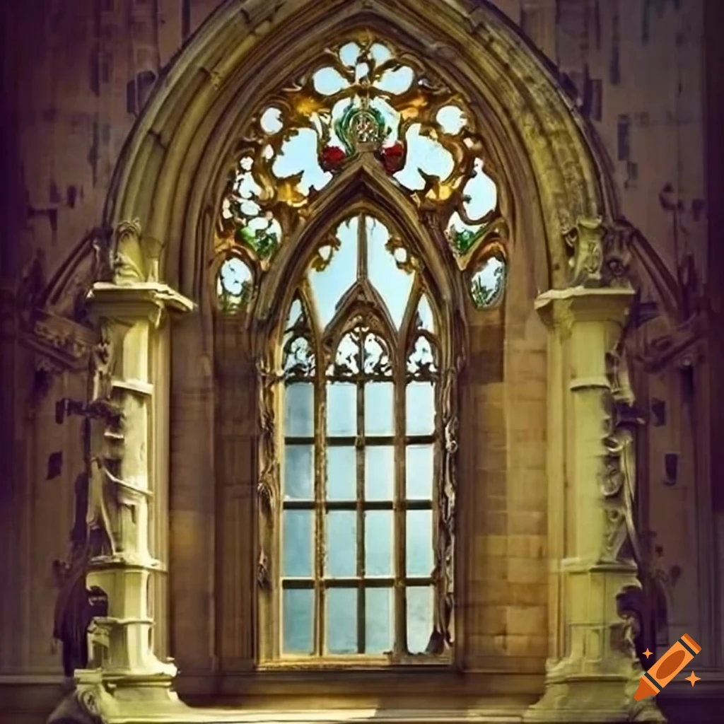 Three gothic arches on Craiyon