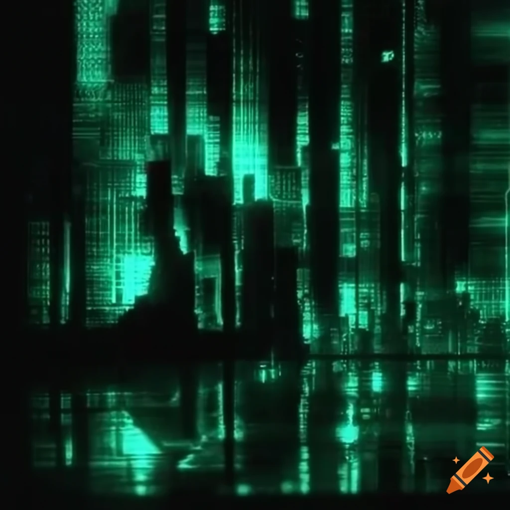 Abstract image inspired by matrix style using salt on Craiyon