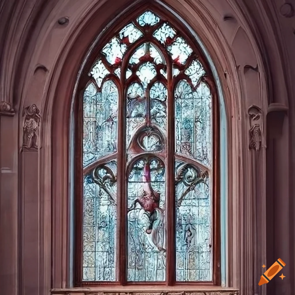 Gothic window in jugend style