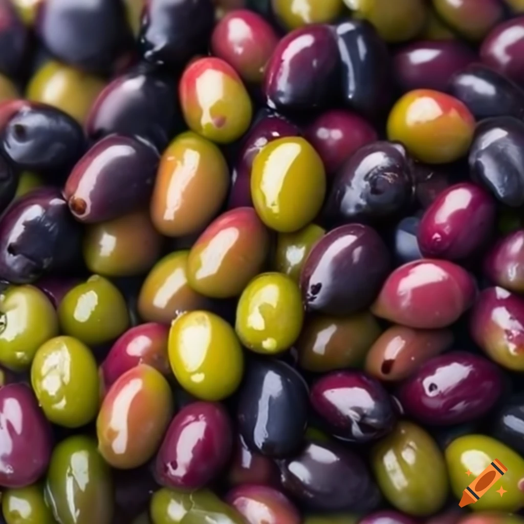 Green olives on an olive tree branch on Craiyon