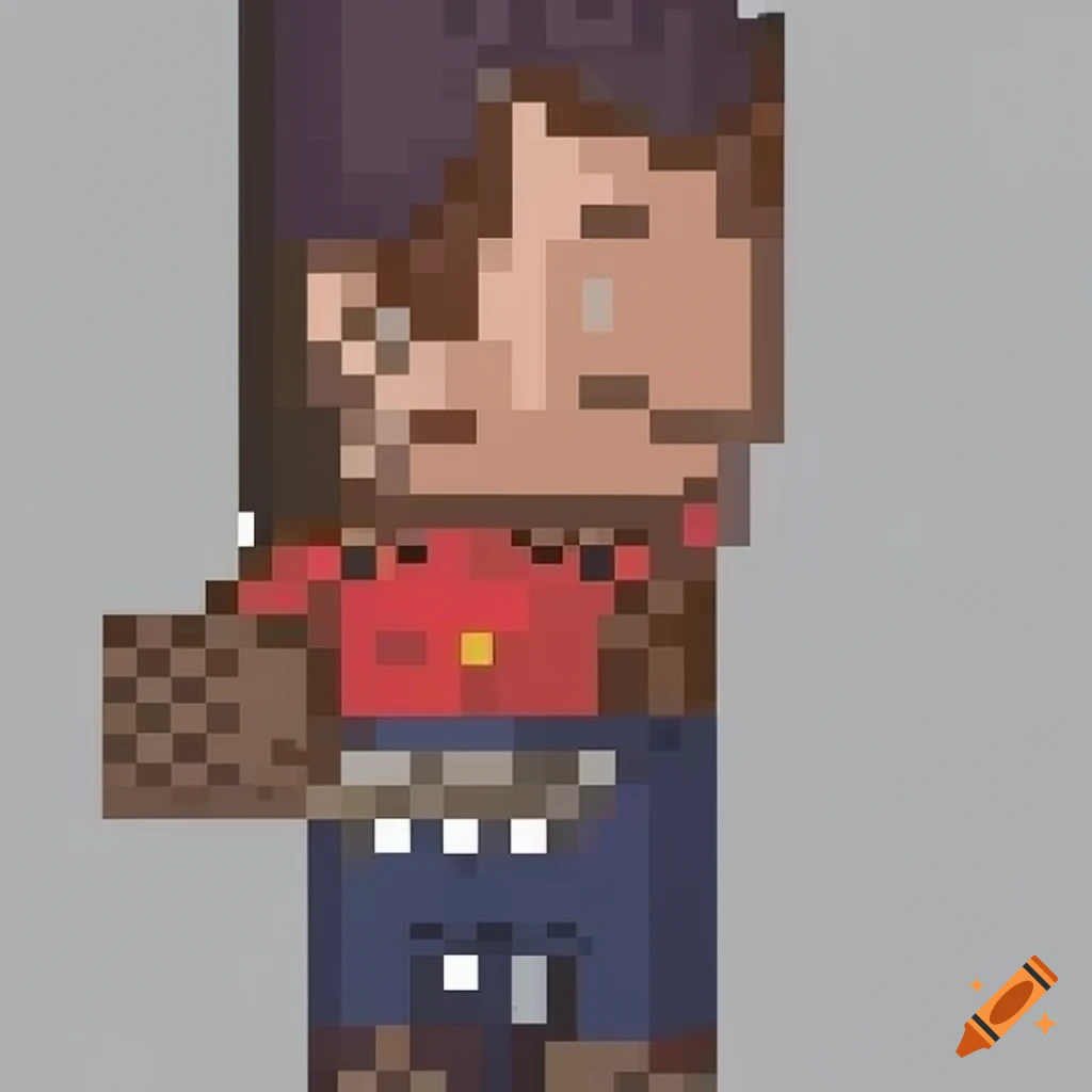 Pixel art of a male character on Craiyon