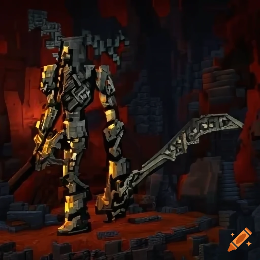 Concept art of a giant weapon inspired by various video games on Craiyon