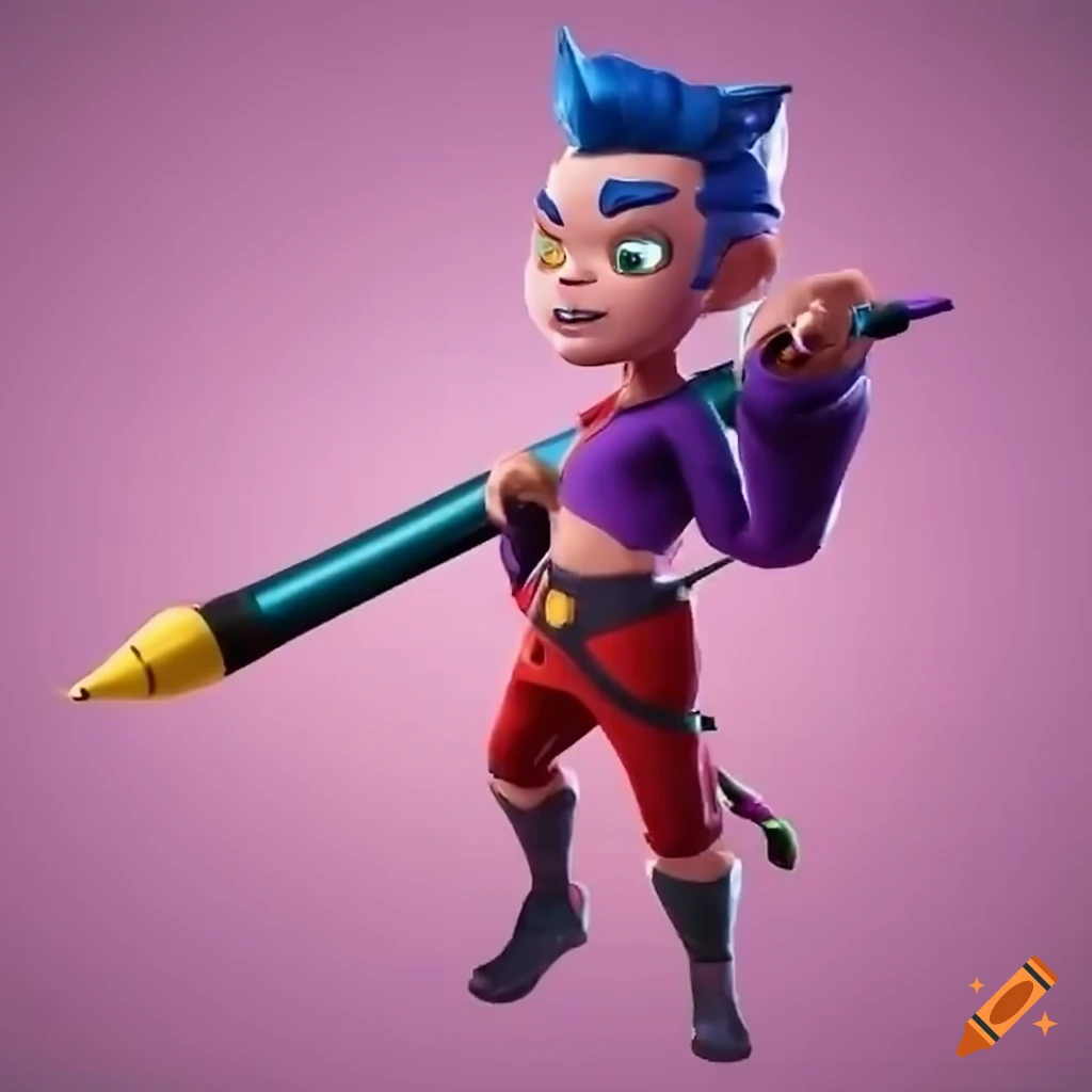 Render of crayon character in multiversus game