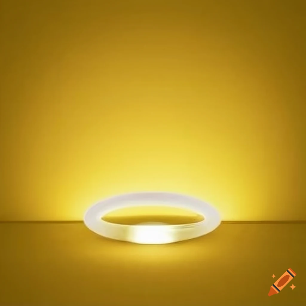 Serene yellow room with a glowing halo on Craiyon