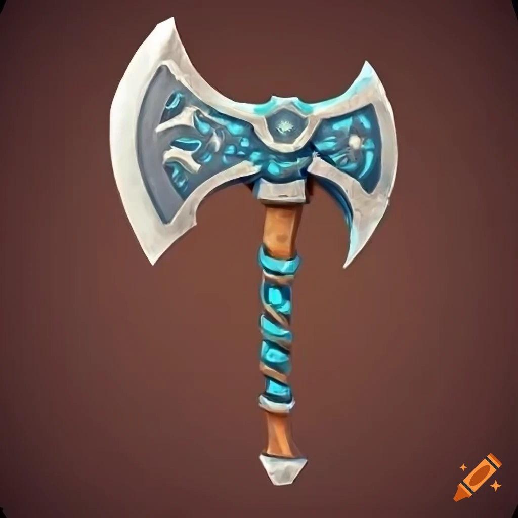 Stylized fantasy axe on Craiyon