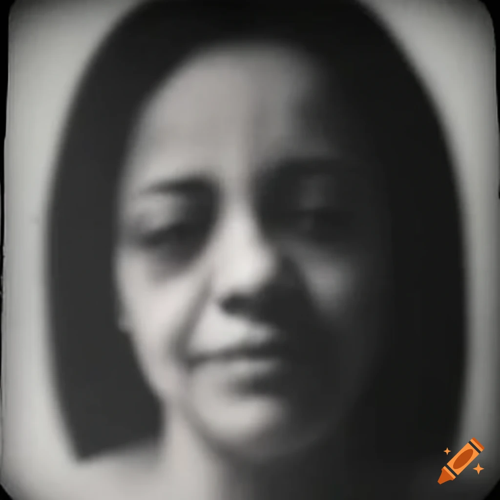 Black and white poster of a missing hispanic woman on Craiyon