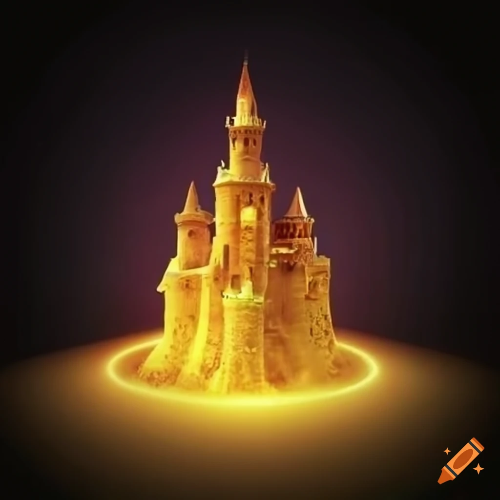 Castle surrounded by glowing ground