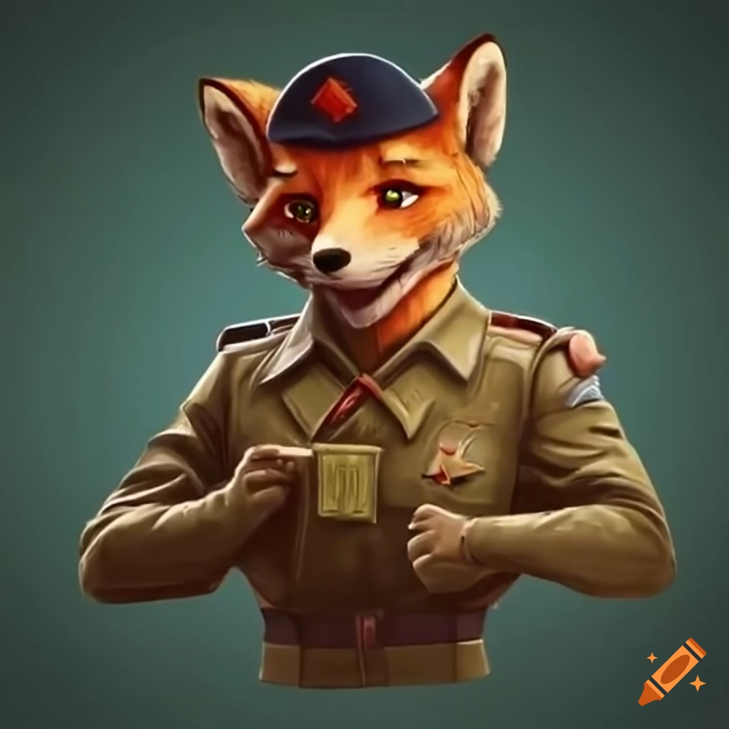 Furry soviet commander on Craiyon