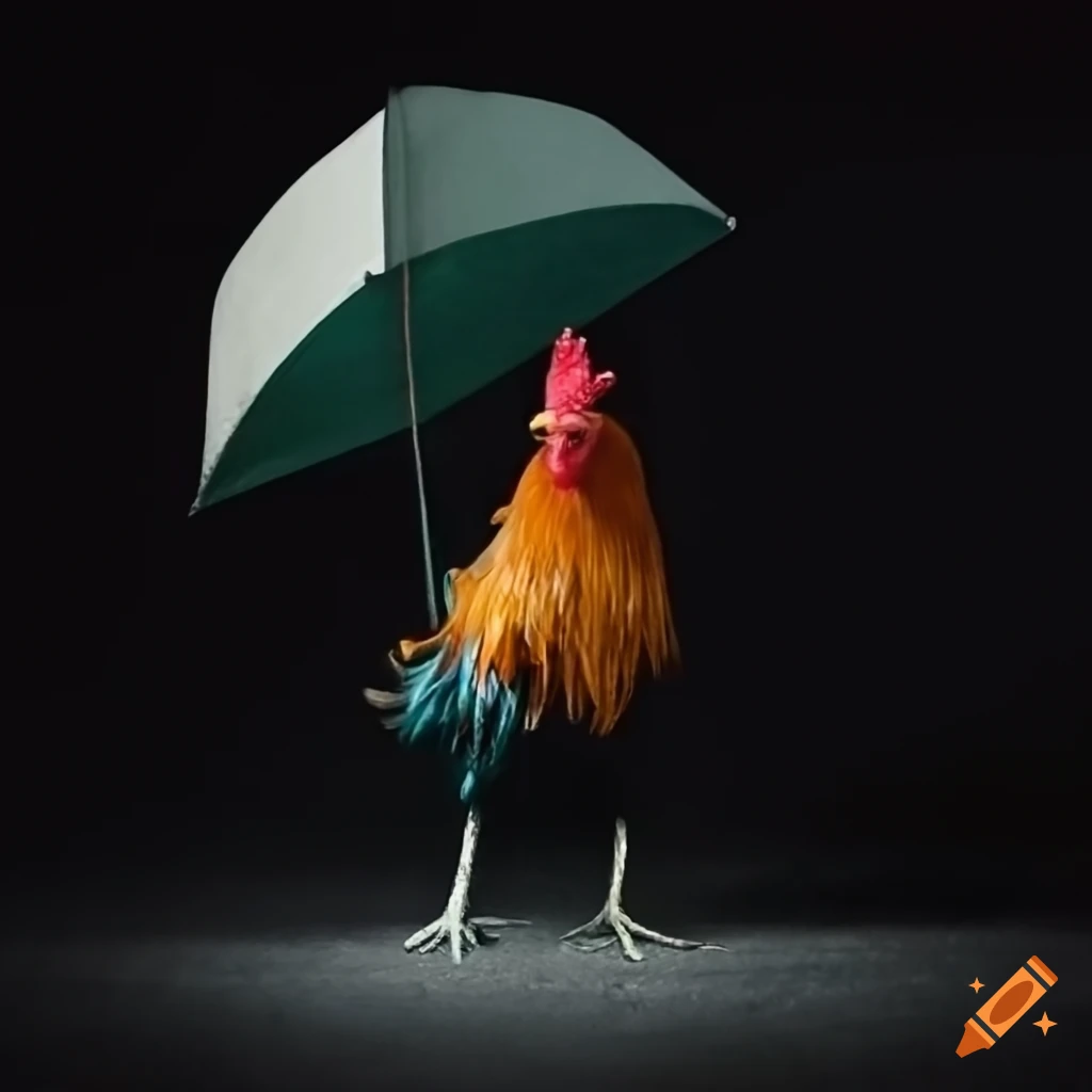 Retro punk rock album cover featuring a chicken as god on Craiyon