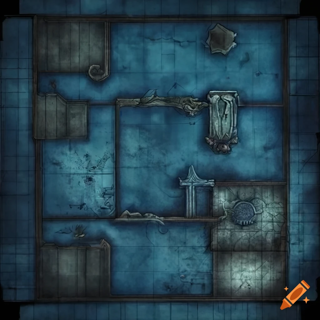 Gold-themed steampunk indoor battle map with ultra sharp graphics on ...