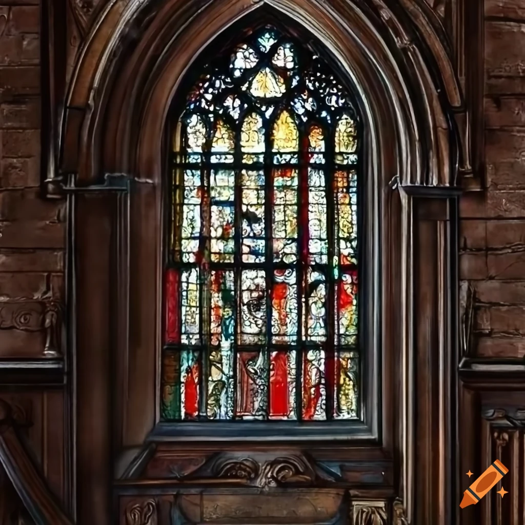 Gothic window glass painting