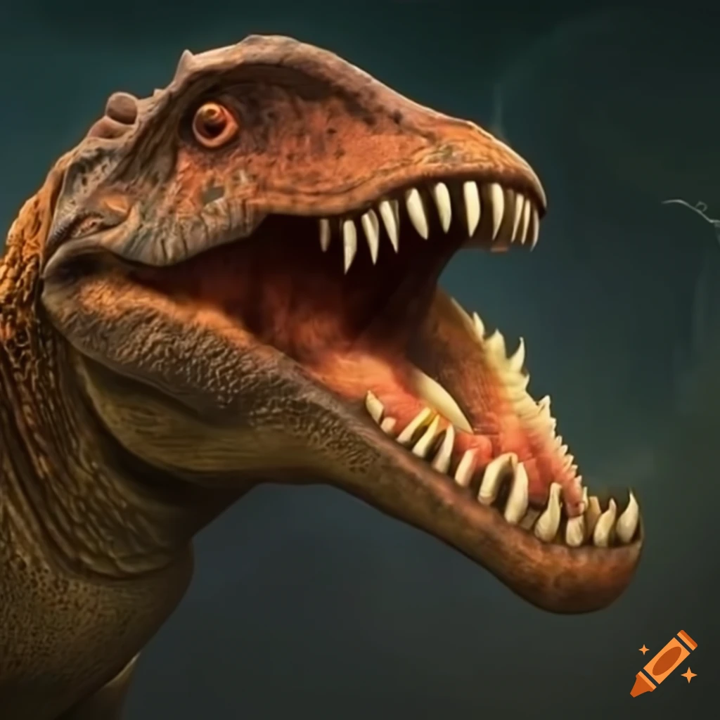 Carnotaurus dinosaur with prominent front-facing horns on Craiyon