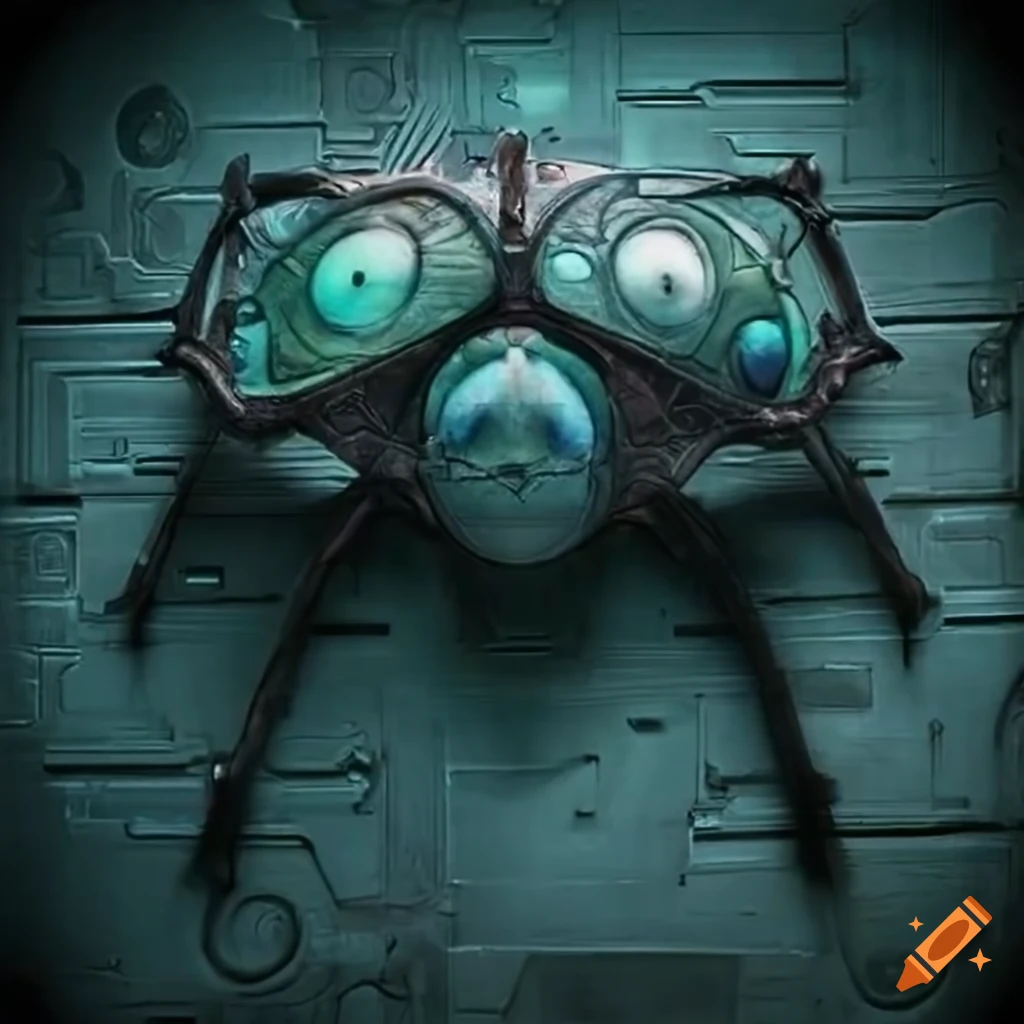 Surrealist insect alien spaceship with electronic skin on Craiyon