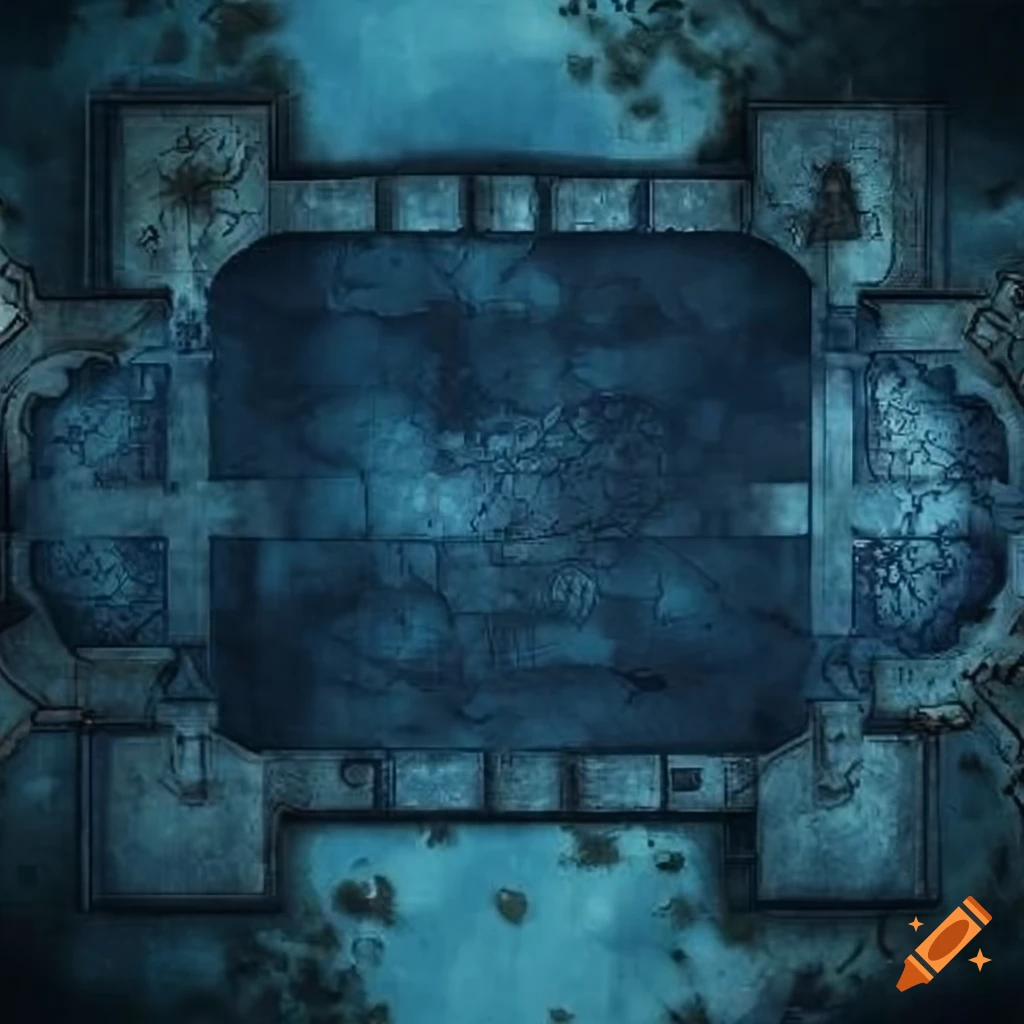 Top down view of a d&d battle map of a bustling ice kingdom with many ...