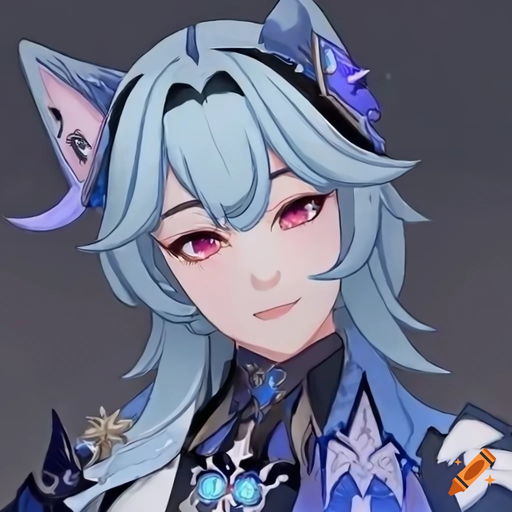 Eula from Genshin Impact with cat ears on Craiyon